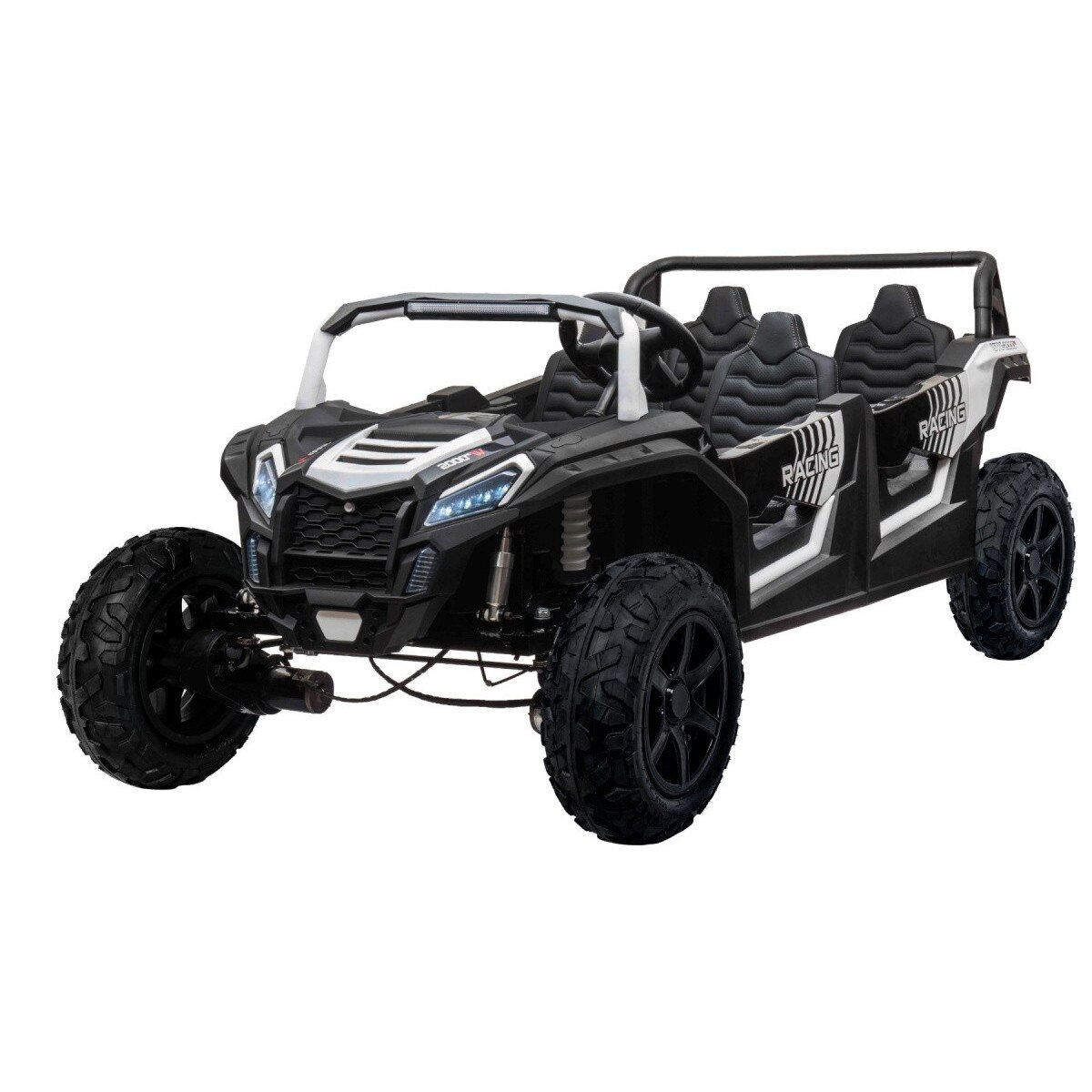 ATV buggy electric, 4x4, 4 locuri, roti pneumatice, Bluetooth, negru ...