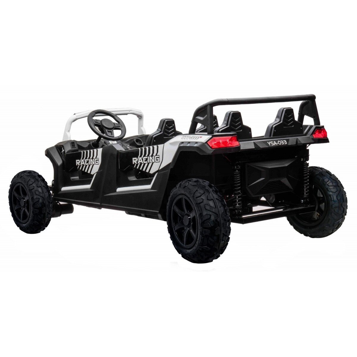 ATV buggy electric, 4x4, 4 locuri, roti pneumatice, Bluetooth, negru ...