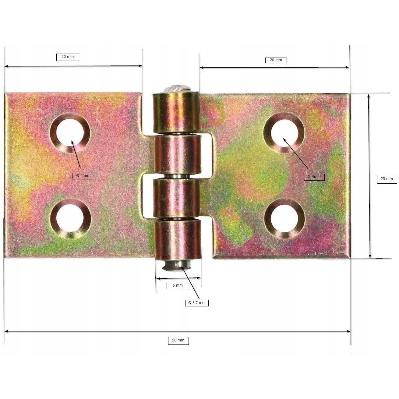 Balama de constructie Kotarbau, 50 x 25 mm, Otel, Multicolor - eMAG.ro