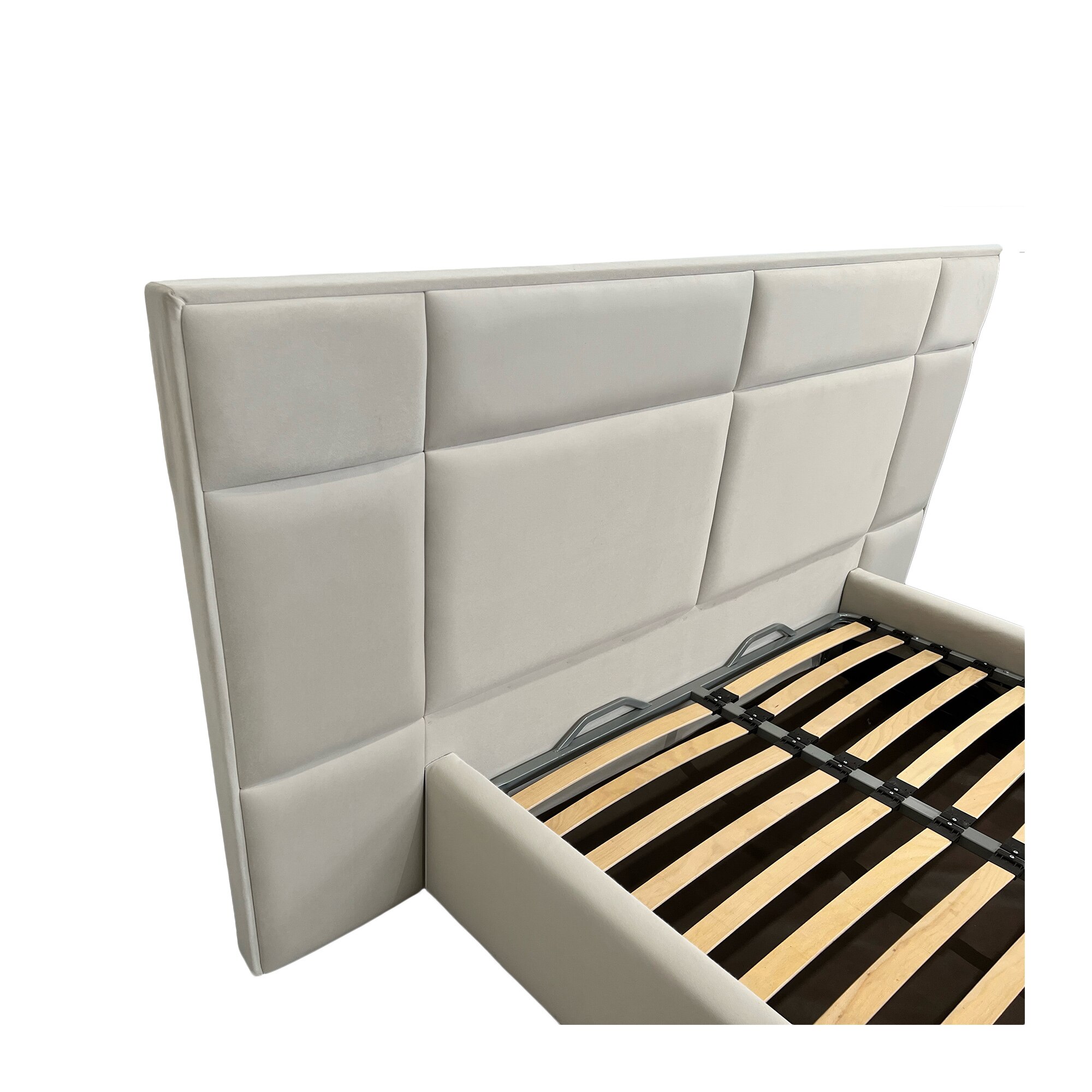 Pat tapitat cu somiera Verona crem 01, 180x200 cm, H130cm - eMAG.ro