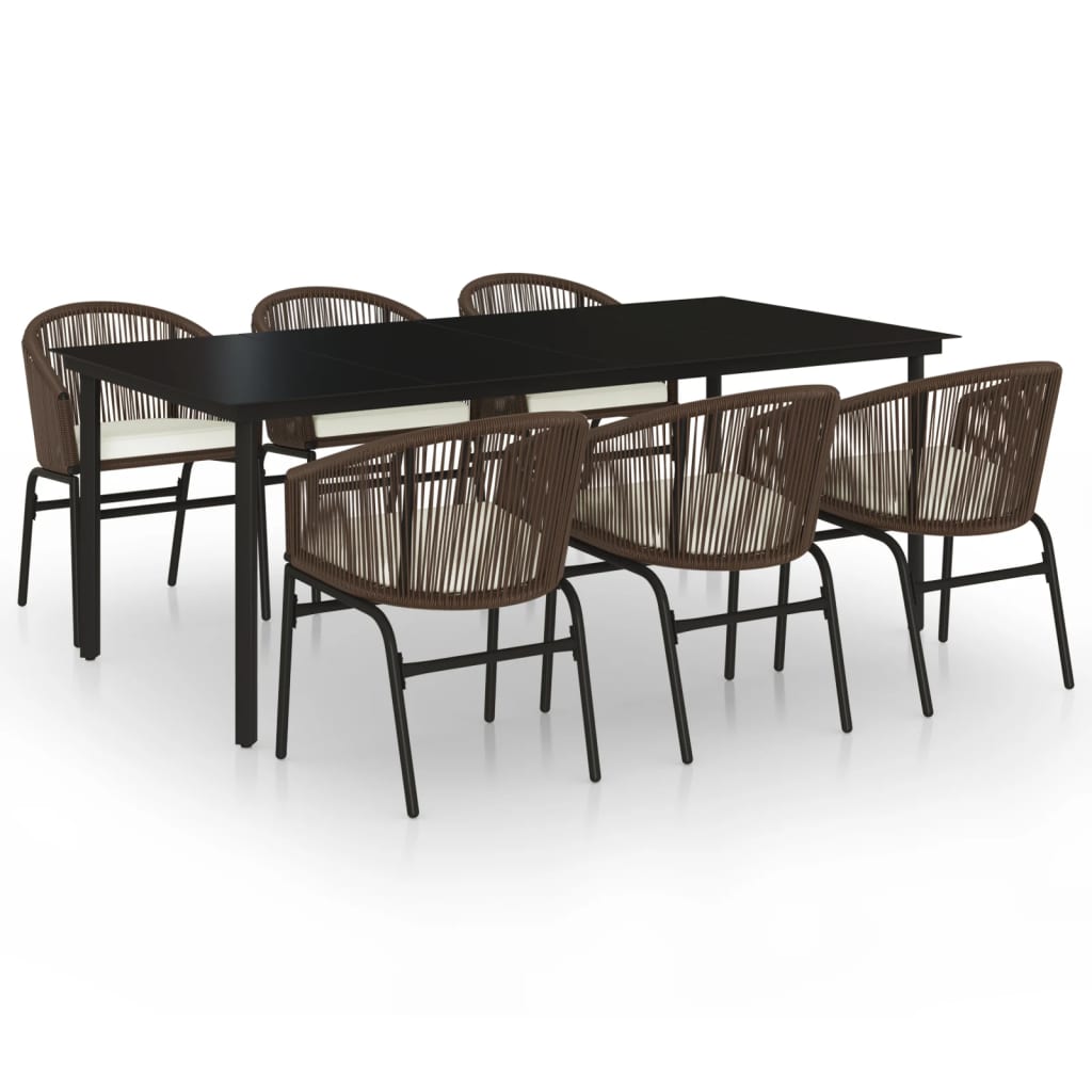 Set mobilier pentru gradina, 7 piese, Modern, maro, Confortabil pentru ...