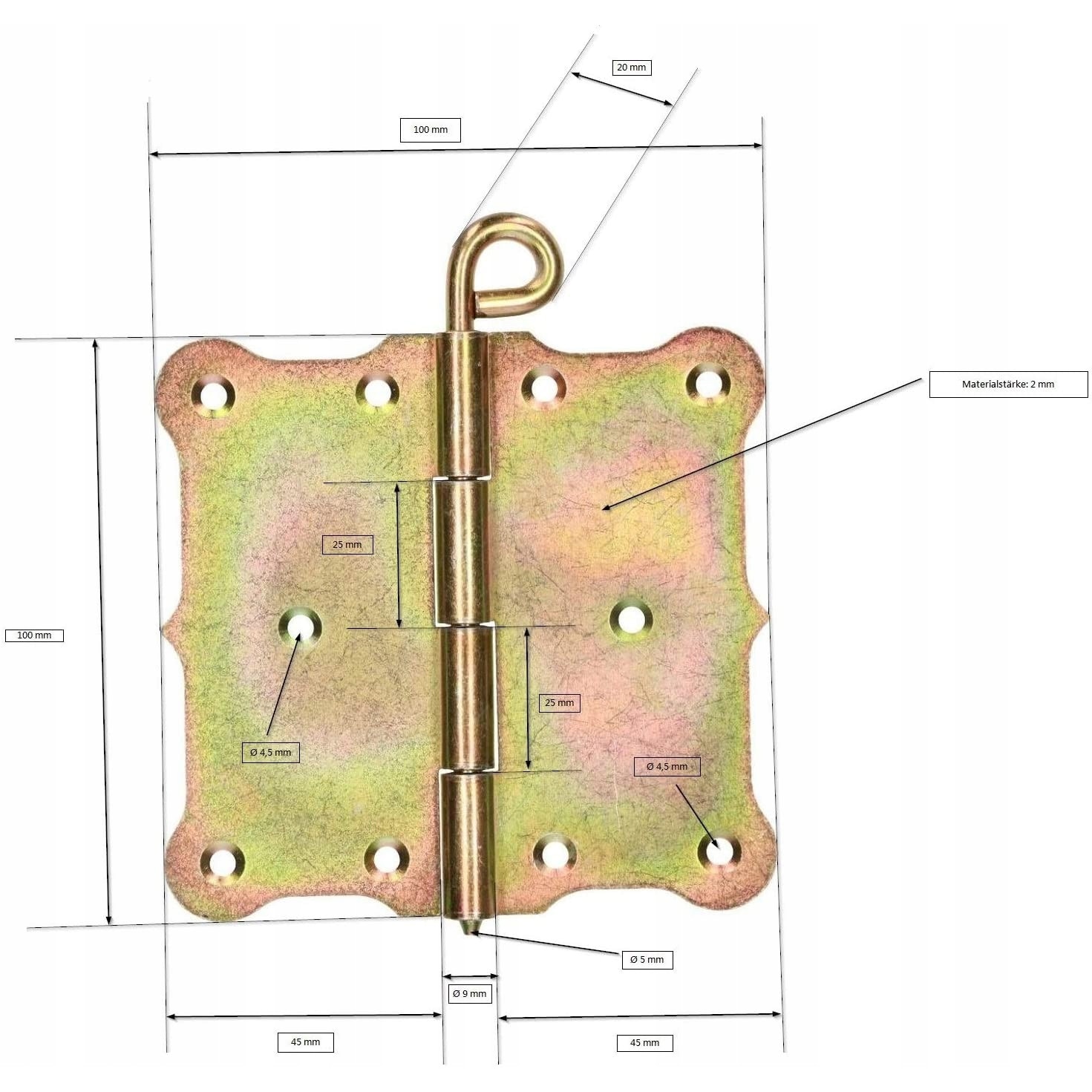 Balama detasabila Kotarbau, 100 x 100 mm, Metal, Multicolor - eMAG.ro