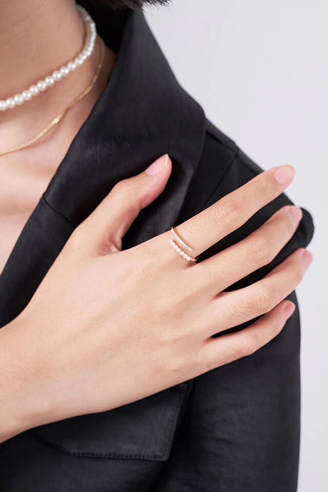 Inel pentru femei, Perle, Aliaj metalic, 2x2 cm, Auriu/Alb - eMAG.ro