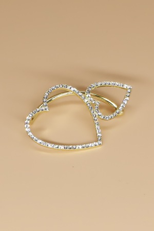 Cercel decorativ pentru ureche, Forma inima, Aliaj metalic, 4.6x3 cm ...