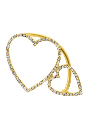 Cercel decorativ pentru ureche, Forma inima, Aliaj metalic, 4.6x3 cm ...