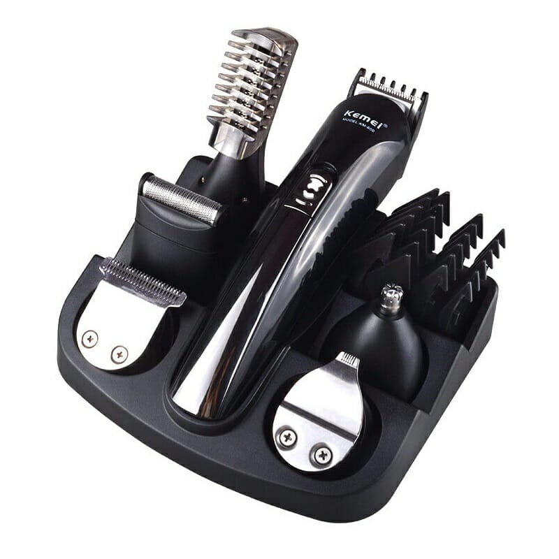 Kit masina de tuns, Kemei, Lame din otel inoxidabi, Reincarcabil, Negru ...