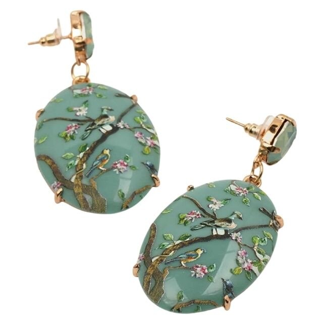 Cercei Birdie, model cu flori si pasari, multicolor - eMAG.ro