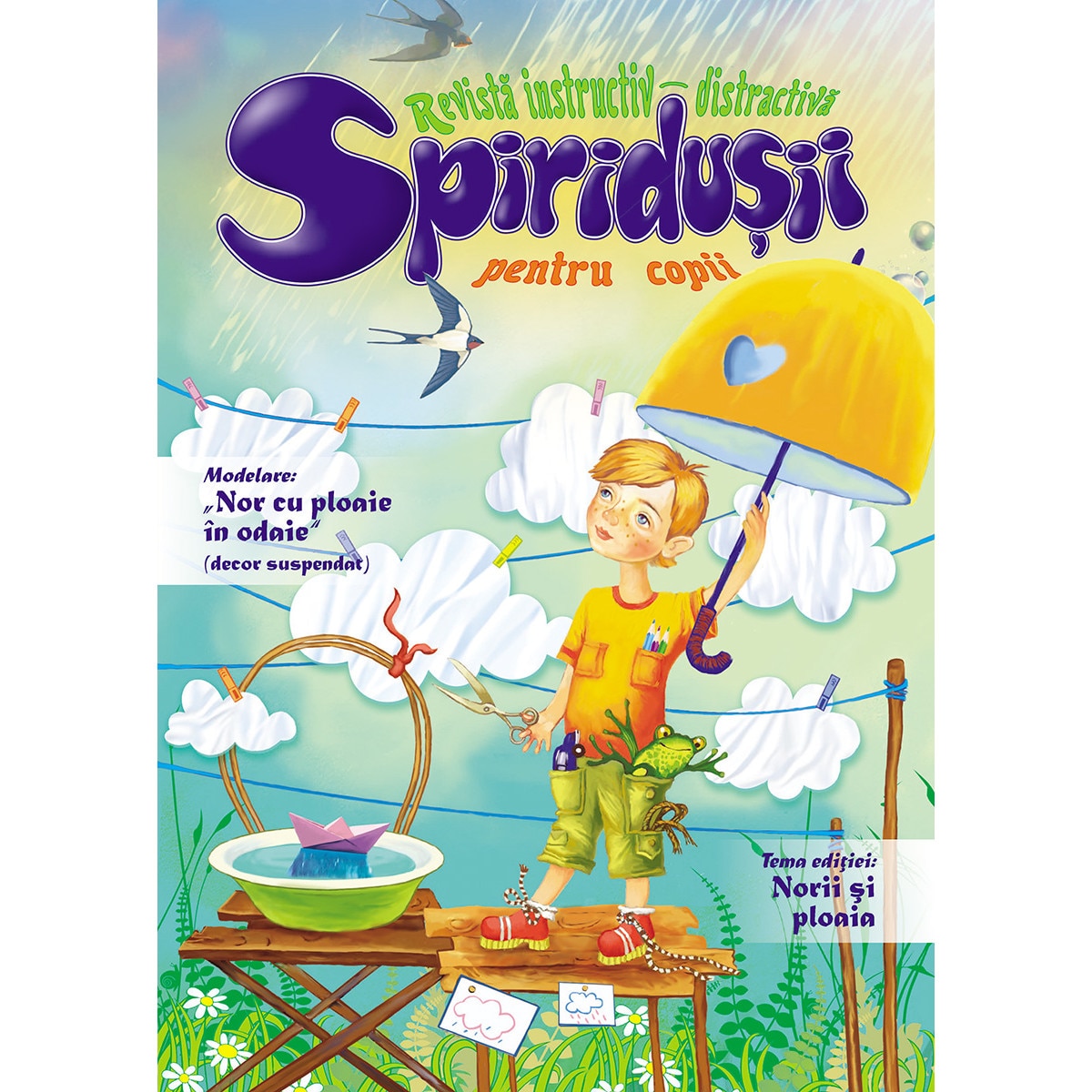 Revista Spiridusii pentru copii 4-9 ani, nr.34, tema Norii si ploaia ...