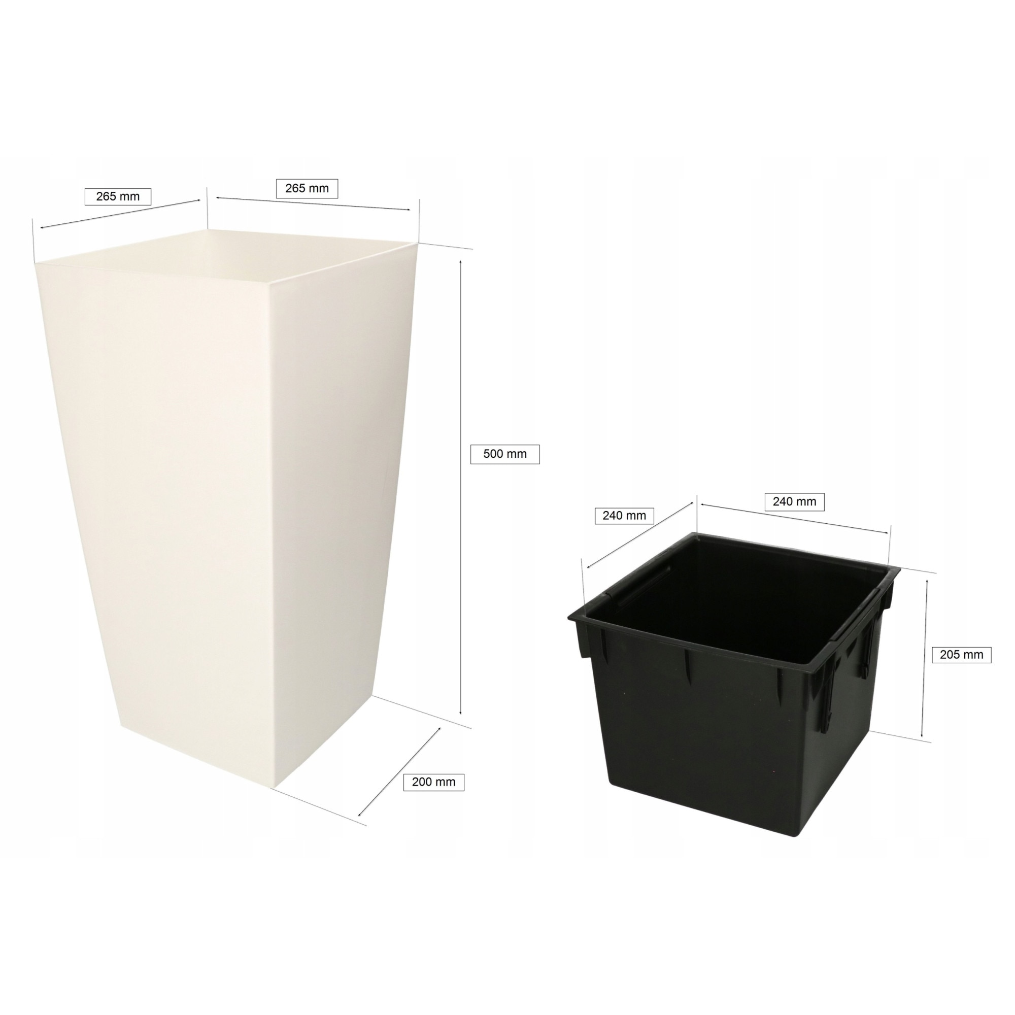 Ghiveci inalt Kotarbau, Urbi, Plastic, 500 mm, Alb - eMAG.ro