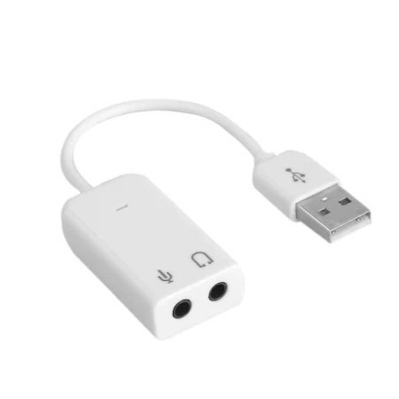 Placa de sunet Edman USB 7.1, cu adaptor pentru casti si microfon, Alb ...
