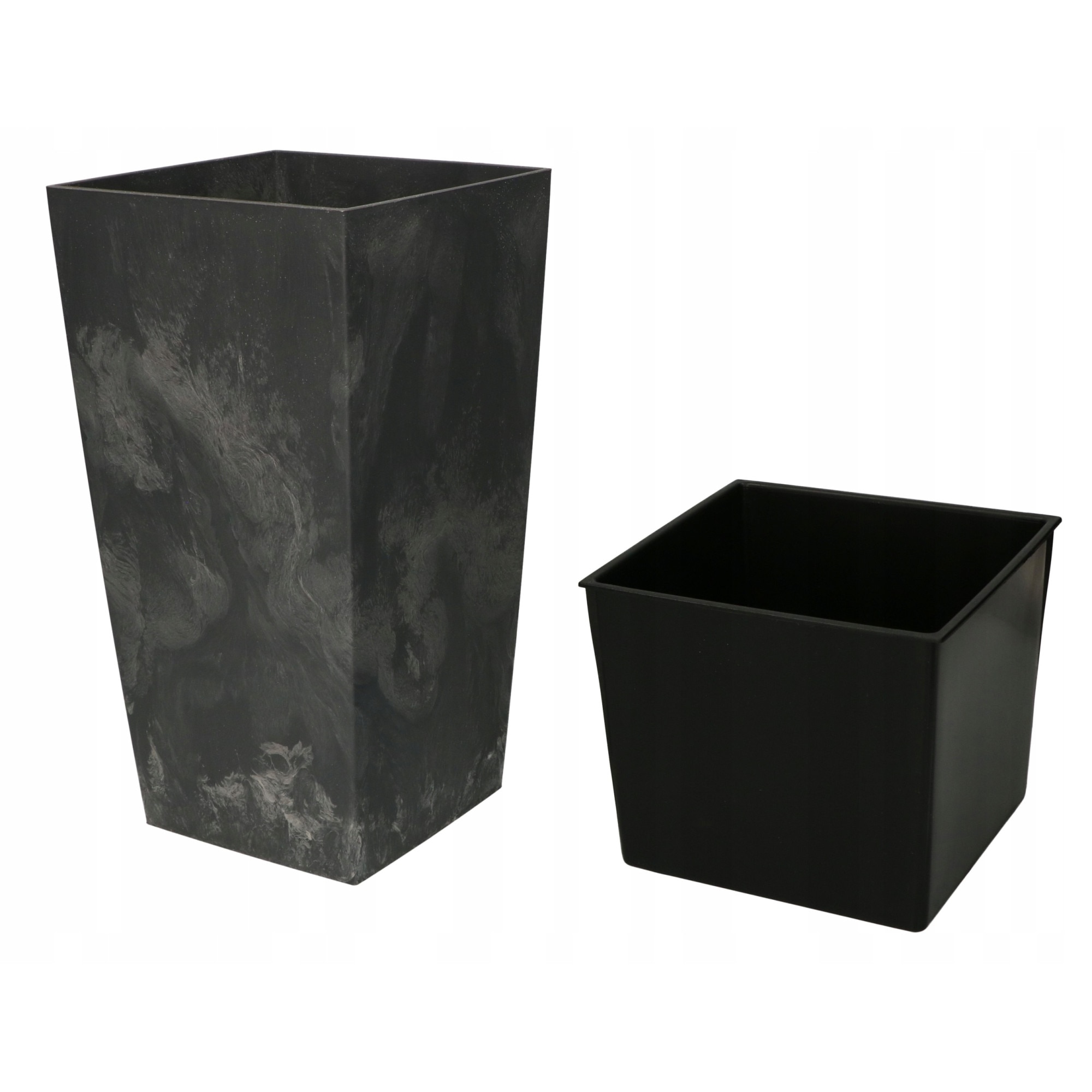 Ghiveci inalt Kotarbau, Plastic, Imitatie beton, 325 mm, Negru - eMAG.ro