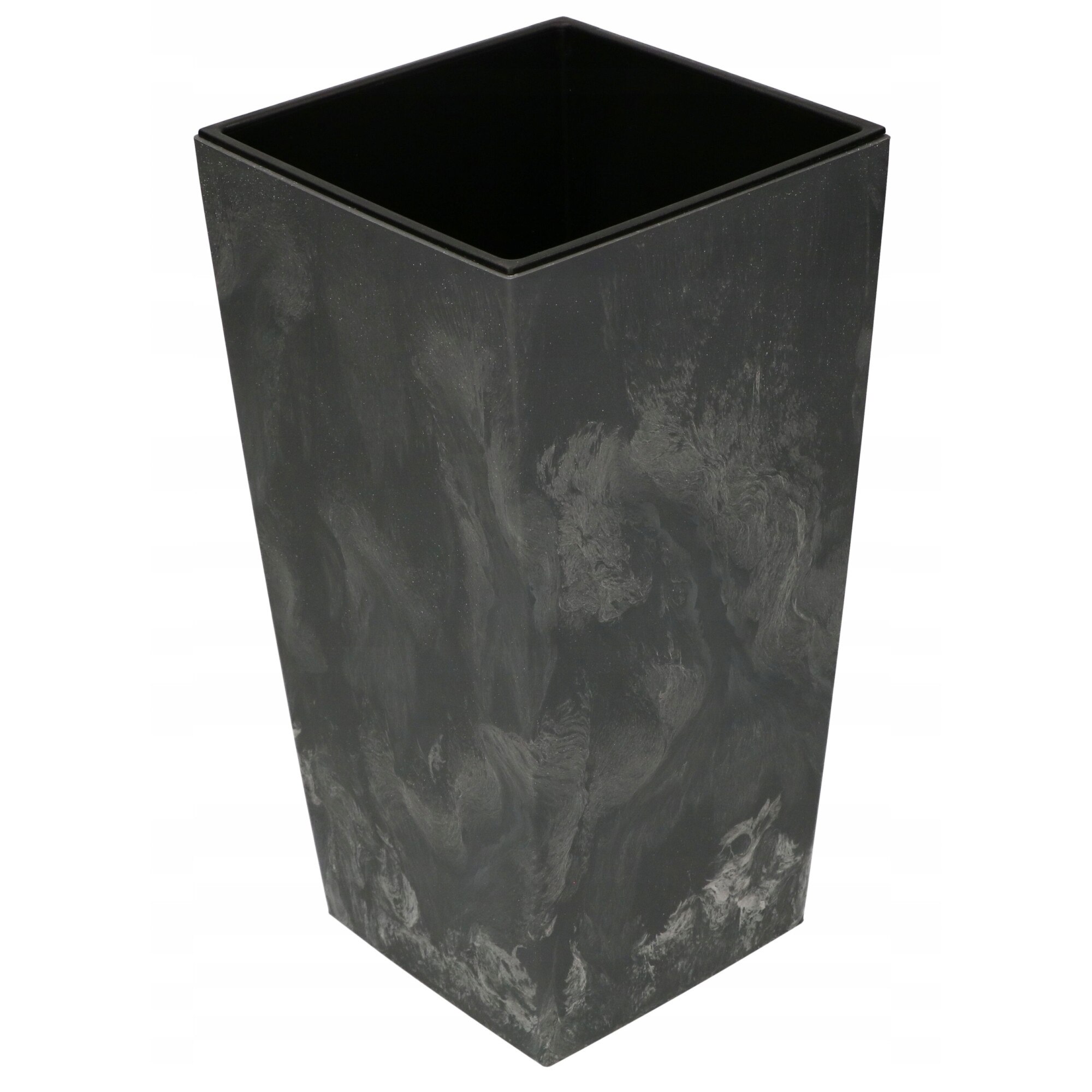 Ghiveci inalt Kotarbau, Plastic, Imitatie beton, 325 mm, Negru - eMAG.ro