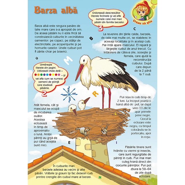 Revista Spiridusii pentru copii 6-10 ani, nr 36, tema Barza Alba, 28 ...