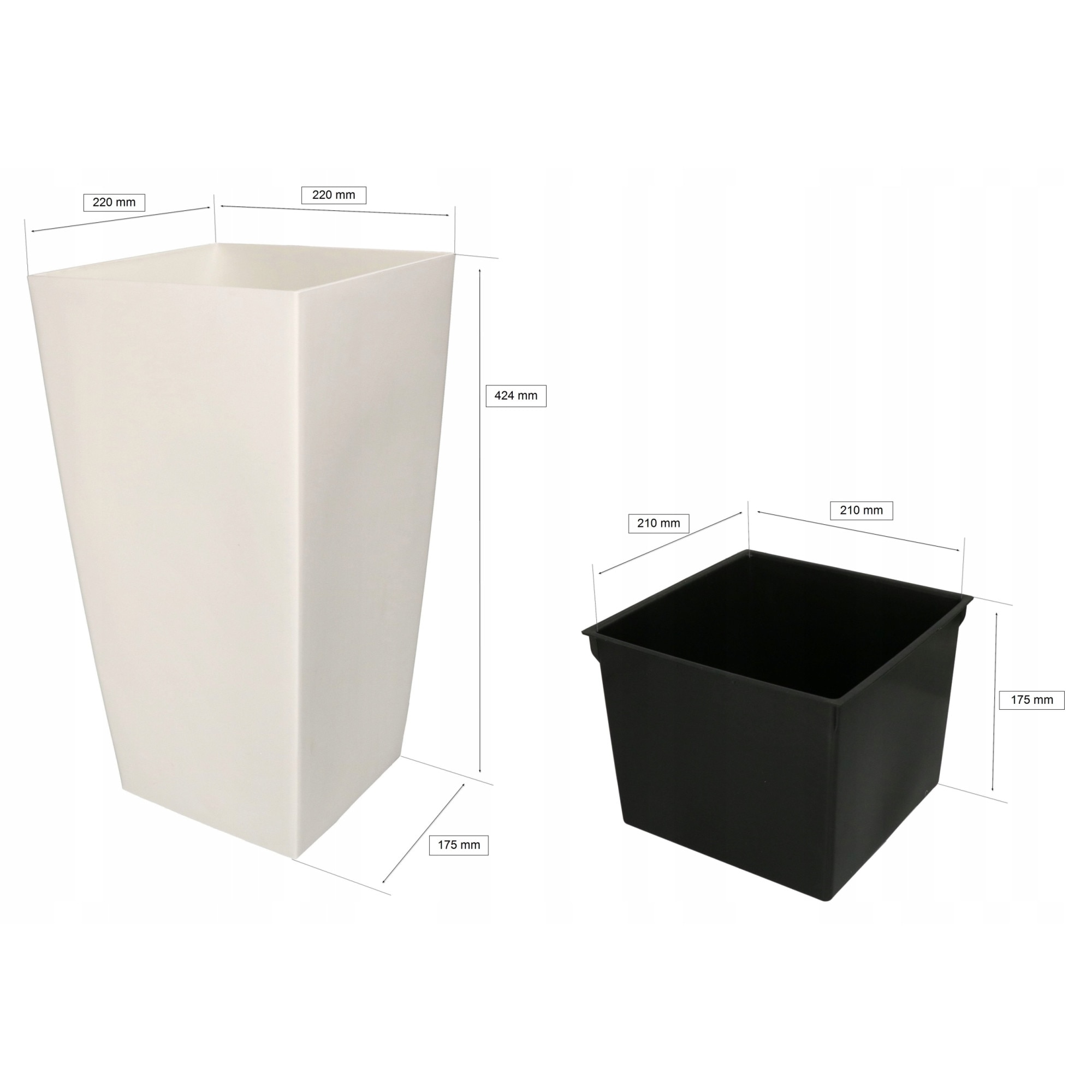 Ghiveci inalt Kotarbau, Urbi, Plastic, 424 mm, Alb - eMAG.ro