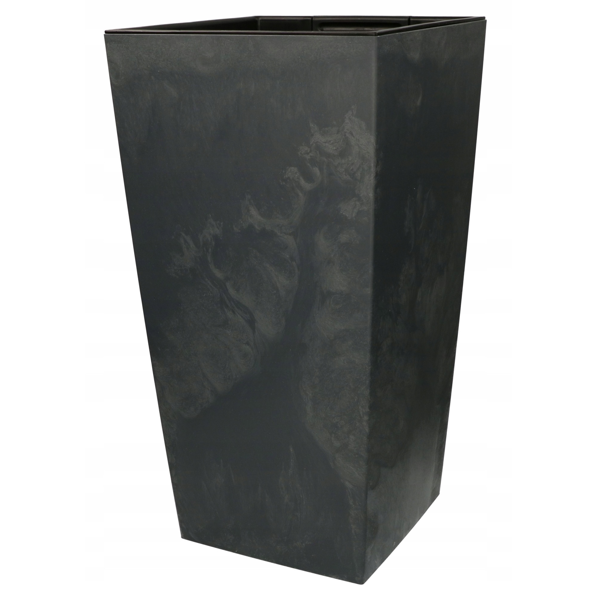 Ghiveci inalt Kotarbau, Plastic, Imitatie beton, 500 mm, Negru - eMAG.ro