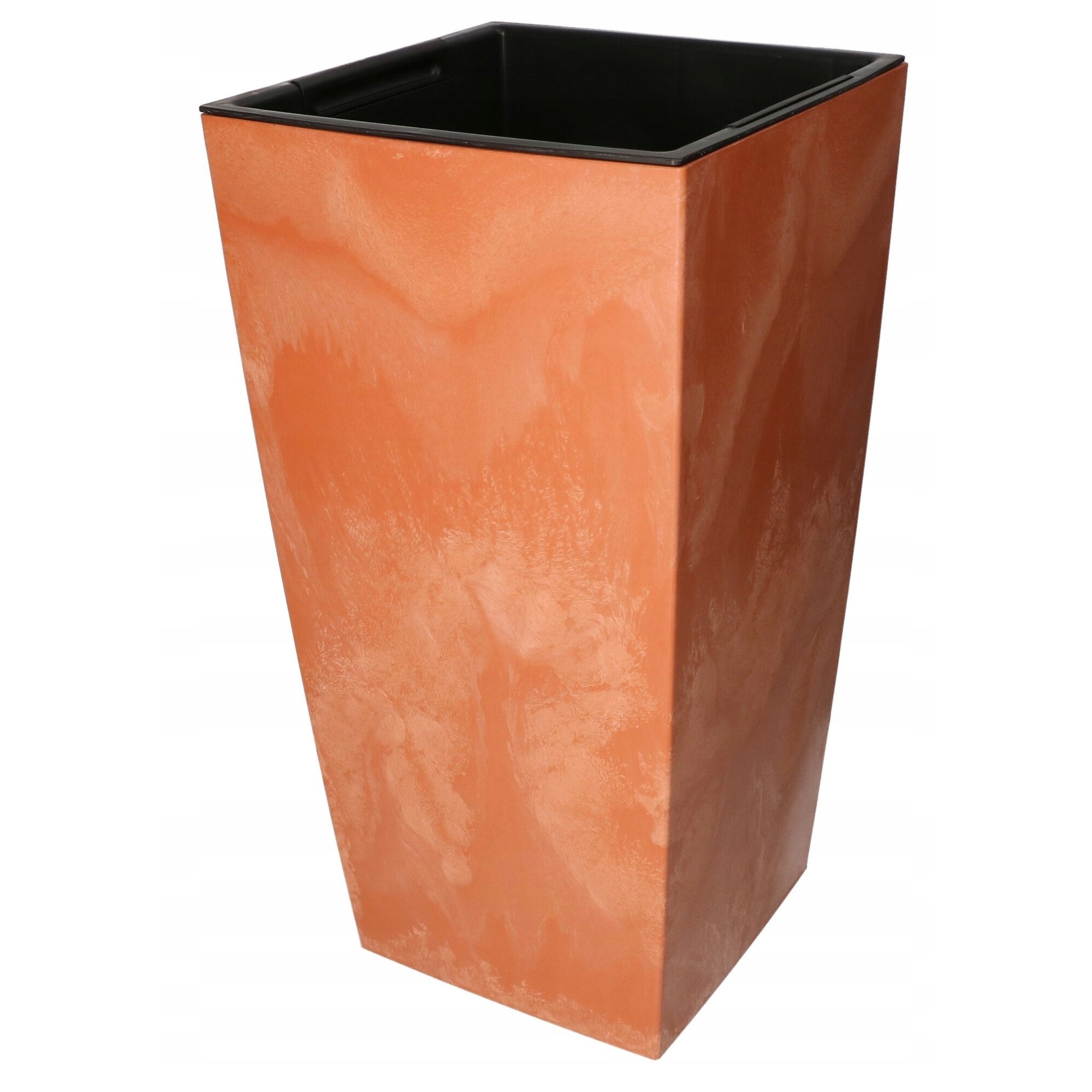 Ghiveci inalt Kotarbau, Plastic, Imitatie beton, 185 mm, Portocaliu ...