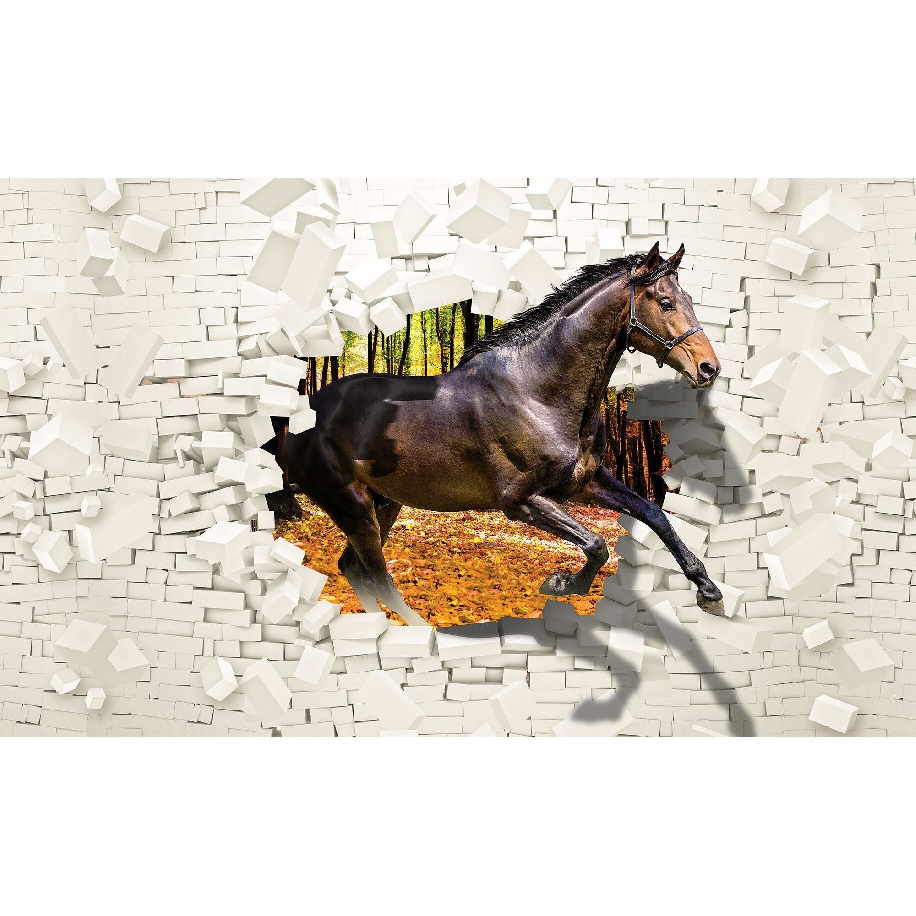 Fototapet 3D Cal Caramida Abstracte 416x254 cm, Modern Vlies Tapet ...