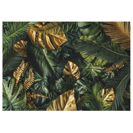 Fototapet 3D Frunze Verde Tropicale 416x254 cm, Modern Vlies Tapet ...