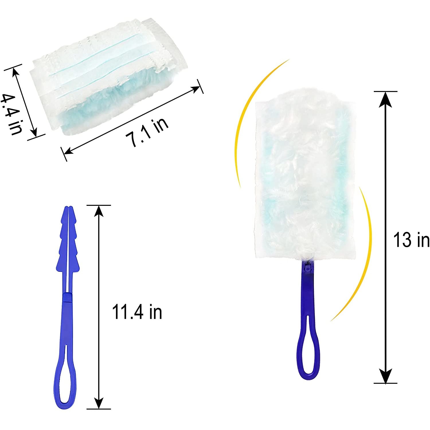 Set pamatuf pentru praf, 20 rezerve, Microfibra/Plastic, Albastru/Alb ...