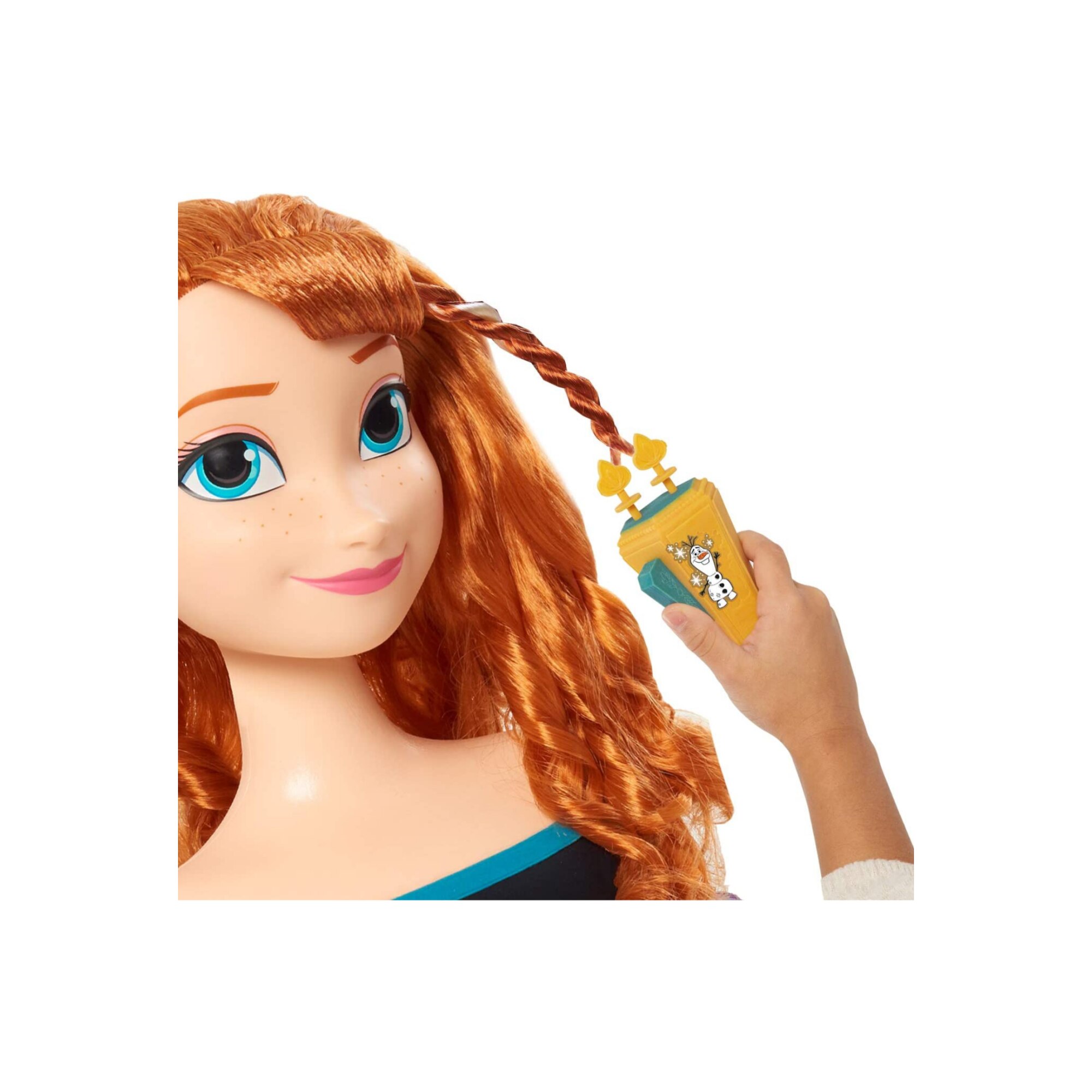 Set 18 Piese Frozen Disney, Papusa Anna Pentru Coafat, Par Roscat, 30 ...