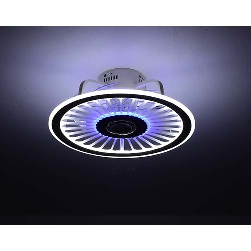 Lustra LED cu Ventilator cu Bluetooth forma rotunda Telecomanda 3 ...