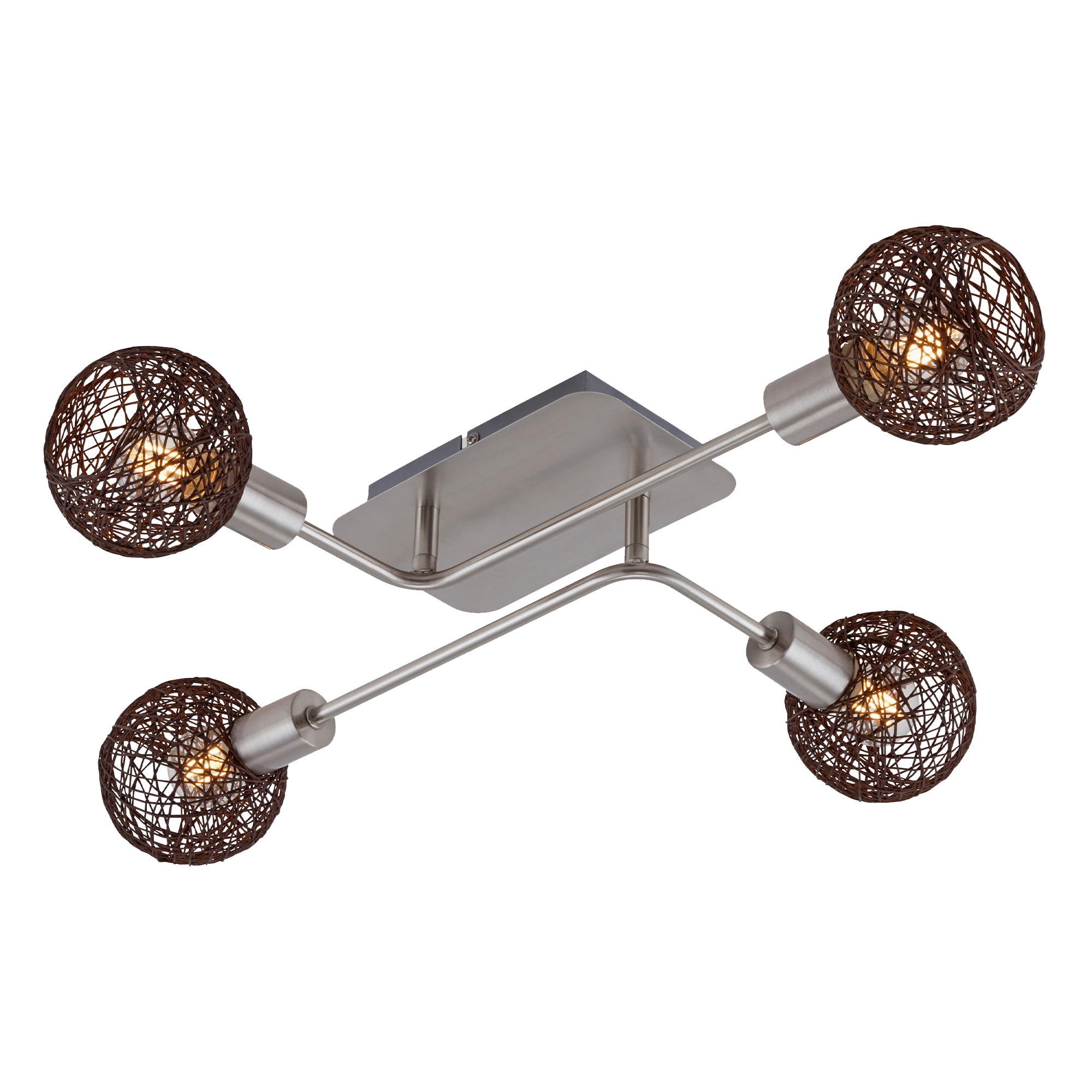 Lustra Briloner Rattan Style, 4 socluri E14, 22 W, 65 cm, Metal - eMAG.ro