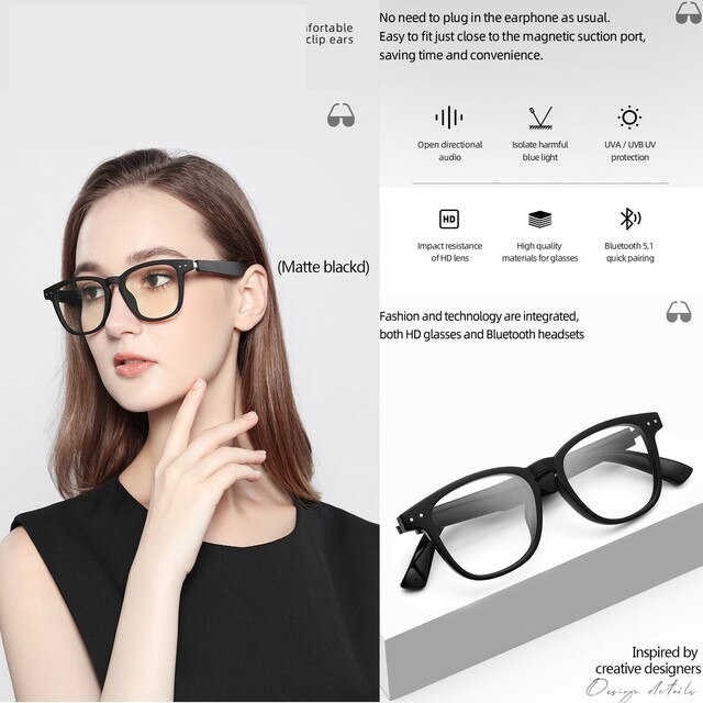 Ochelari smart, Bluetooth 5.0, Microfon incorporat, Lentila polarizata ...