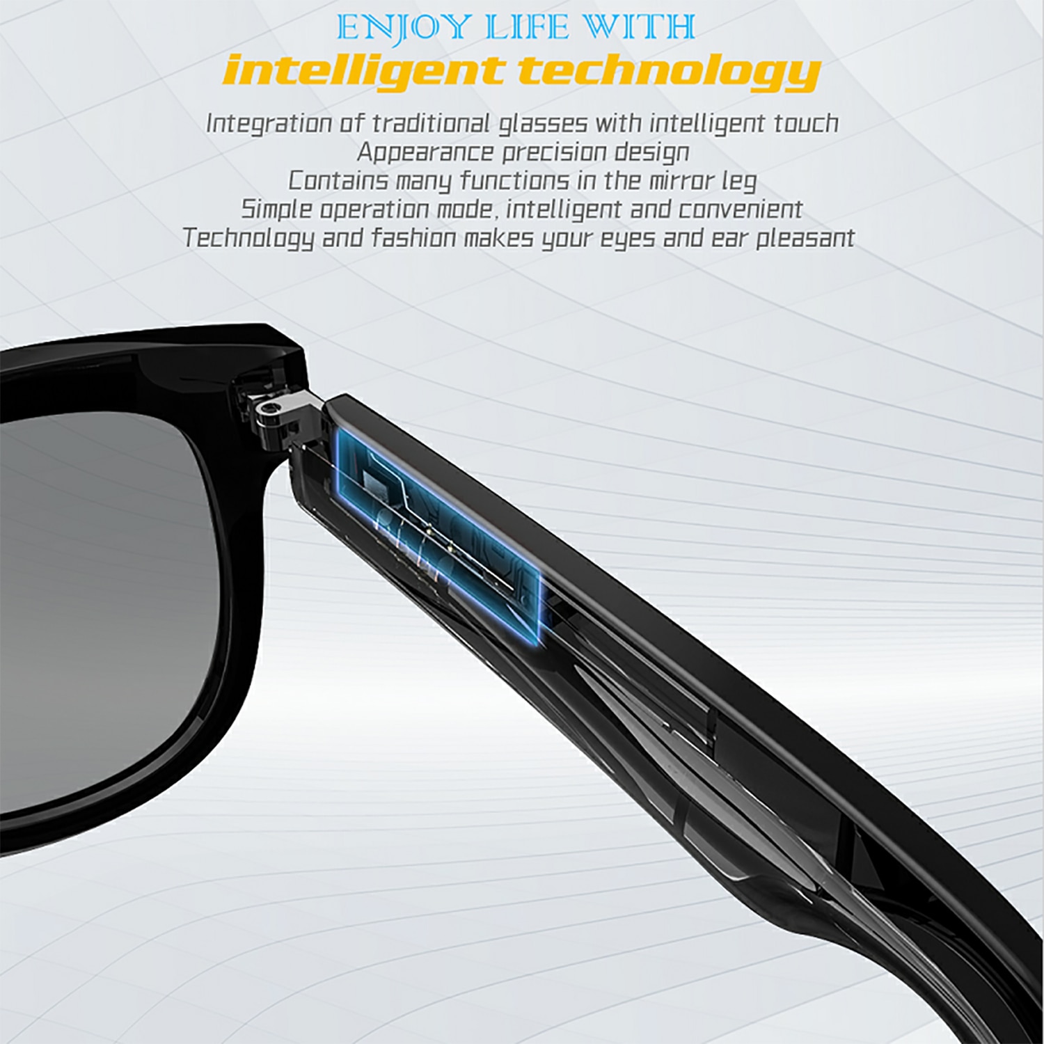 Ochelari smart, Bluetooth 5.0, Microfon incorporat, Lentila polarizata ...