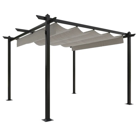 Pavilion gradina vidaXL, acoperis retractabil, crem, 3x3 m - eMAG.ro