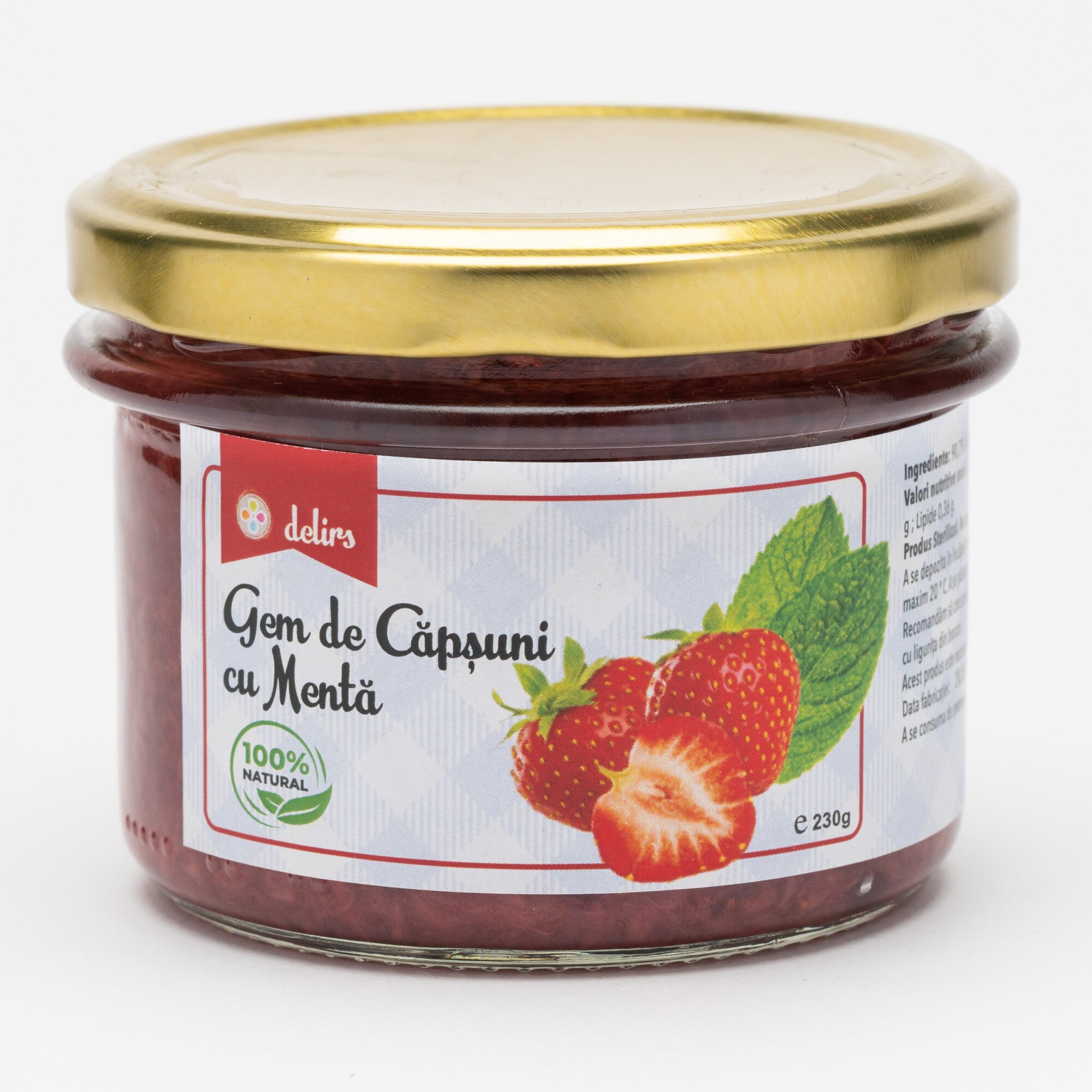 Gem de capsuni cu menta, Delirs, 230 g - eMAG.ro