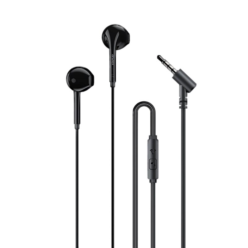 Casti audio cu fir, Awei, Jack 3.5mm, 1.2m, Negru - eMAG.ro