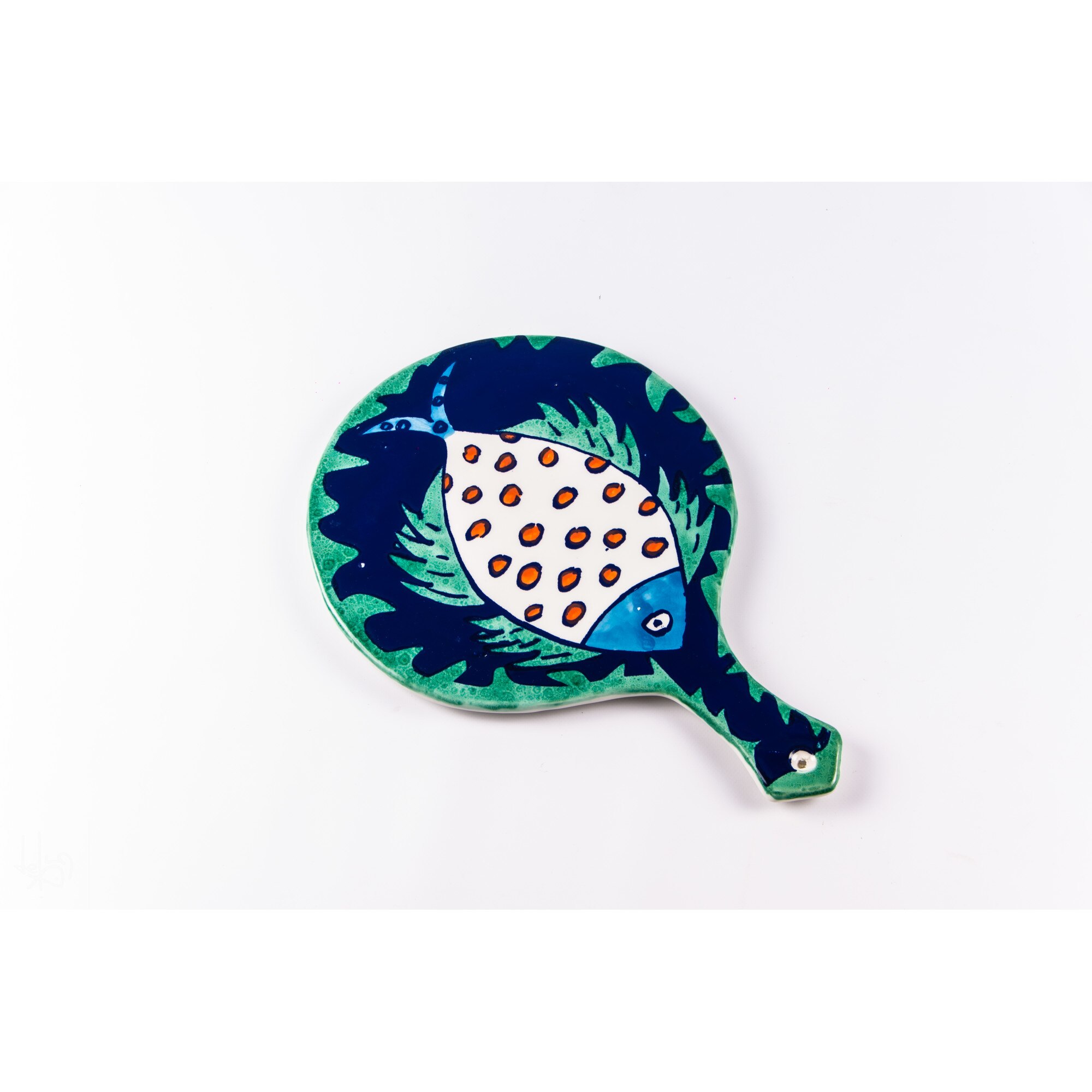 Platou servire rotund peste din ceramica, realizat manual 28 cm - eMAG.ro