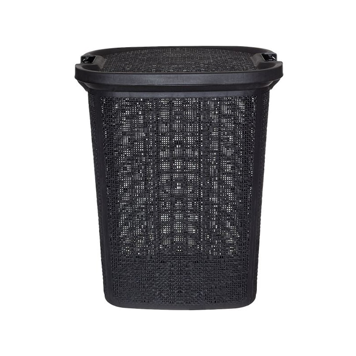 Cos de rufe, Hobby Life, Capac, Manere din lemn, 46x37x57,5 cm, 60 L ...