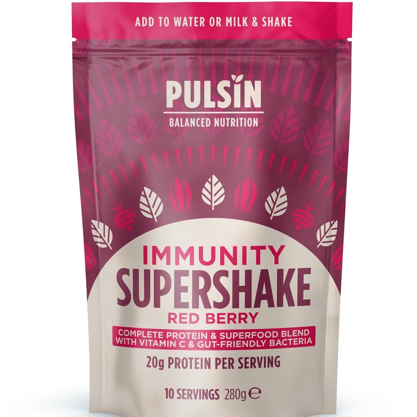Immunity Red Berry Supershake PULSIN 280g - eMAG.ro