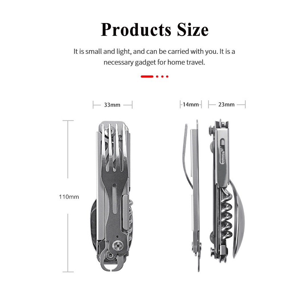 Briceag multifunctional, Inox, 11x3.3x3.3 cm, Argintiu - eMAG.ro