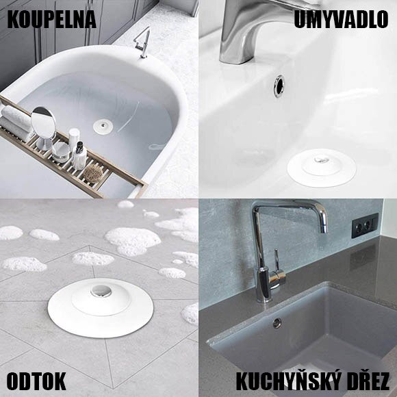 Dop pentru chiuveta/cada, Zola®, din silicon, universal, rezistent la ...