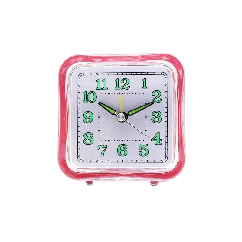 Ceas desteptator de masa, Quartz, Design modern, Alb/Rosu - eMAG.ro
