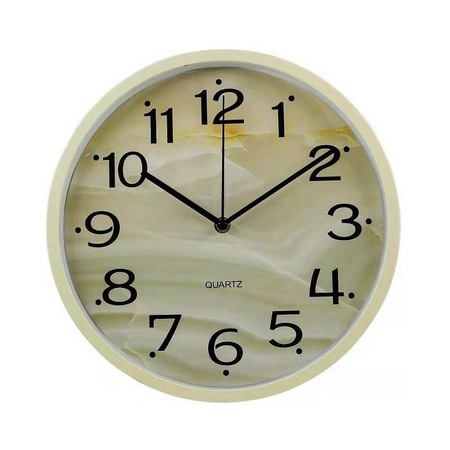 Ceas de perete, Stil modern, 25cm, Crem - eMAG.ro