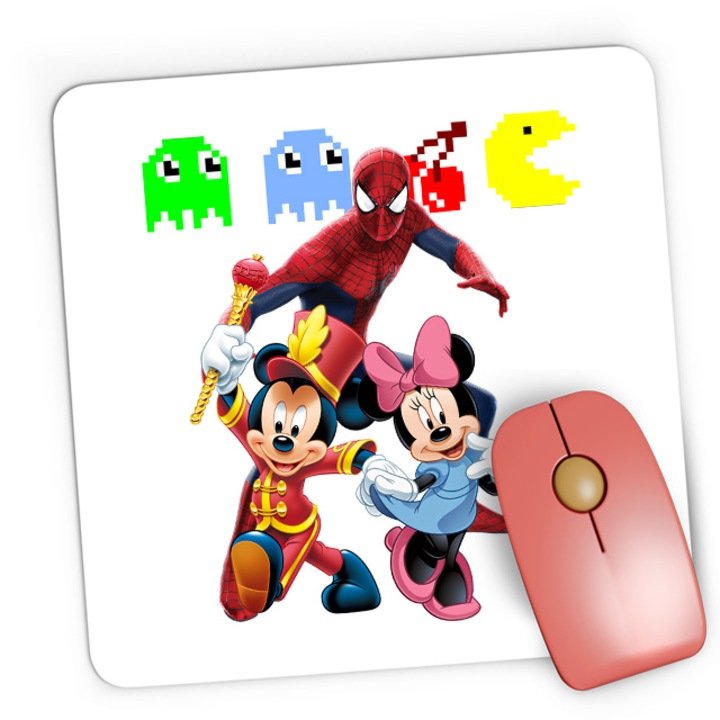 Mousepad Gaming Spiderman Mickey Mouse Daisy Pacman Emotes, 21x19 см ...