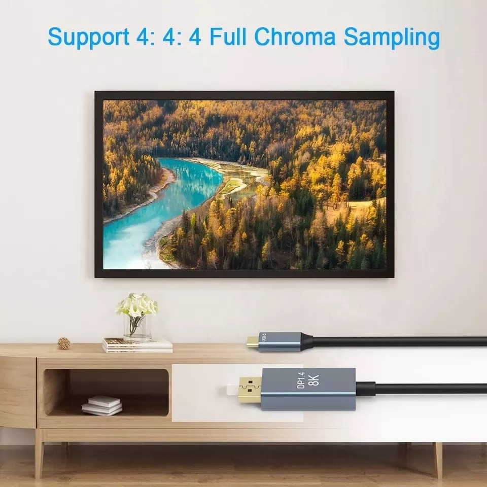 Кабел USBC Displayport DP1.4, 8K 60Hz, 1.8m USB 3.1 Type C Thunderbolt ...