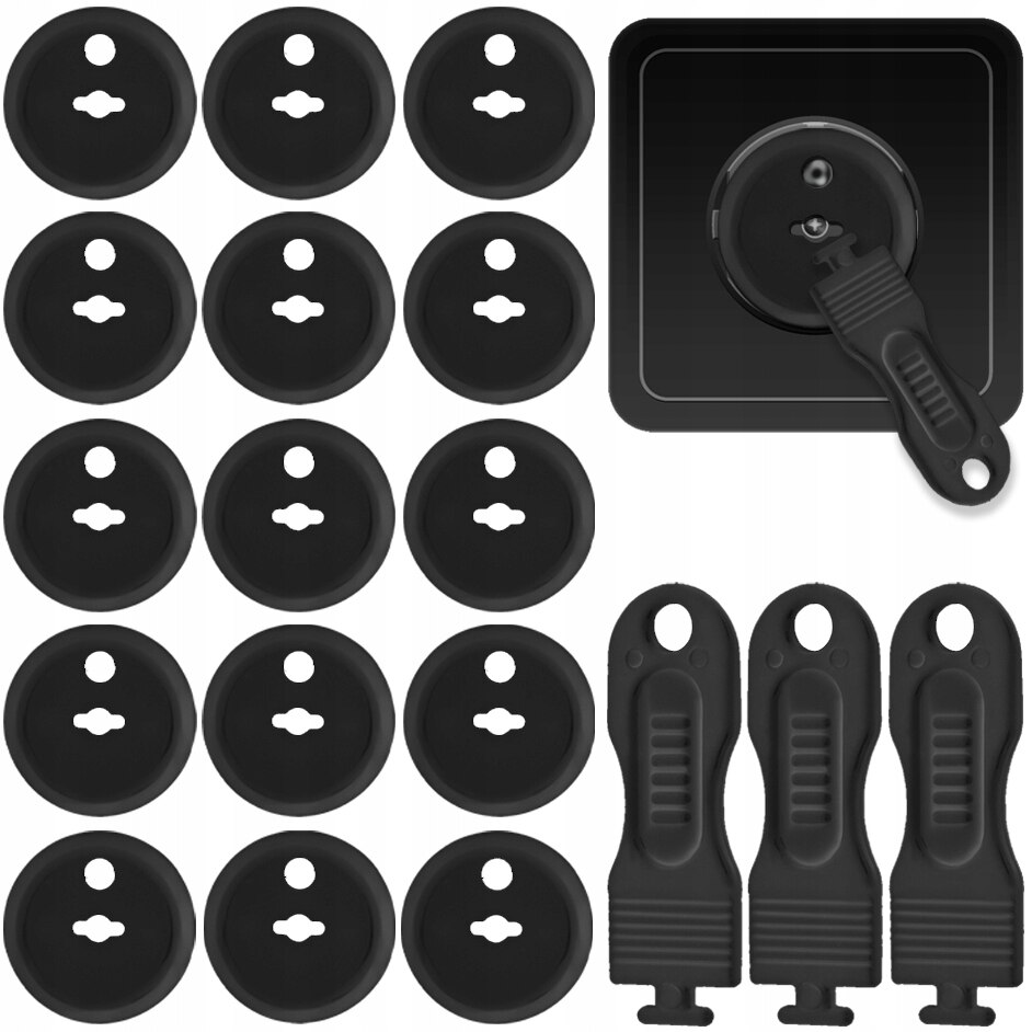 Set sigurante, Zola®, pentru prize, 15 bucati, 3 chei, negre - eMAG.ro