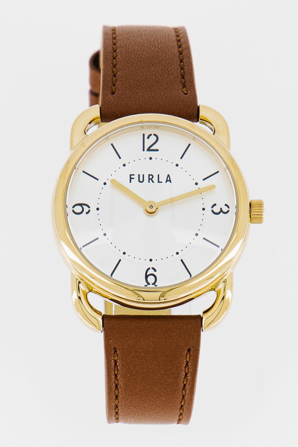 Furla, Ceas quartz cu o curea din piele, Auriu, Maro - eMAG.ro
