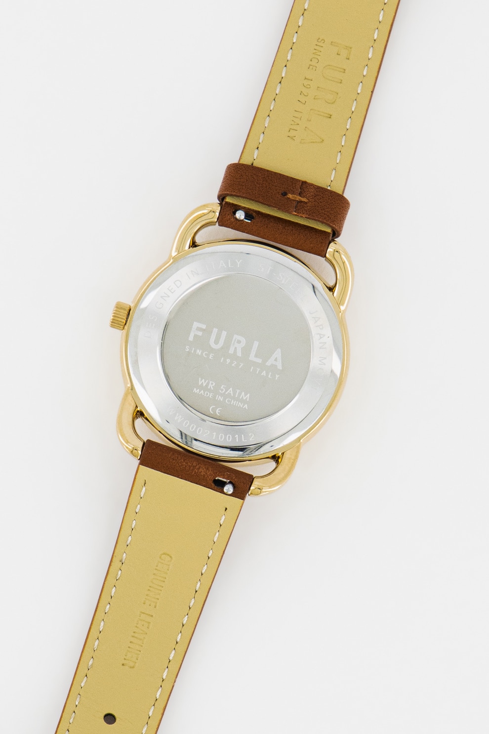 Furla, Ceas quartz cu o curea din piele, Auriu, Maro - eMAG.ro