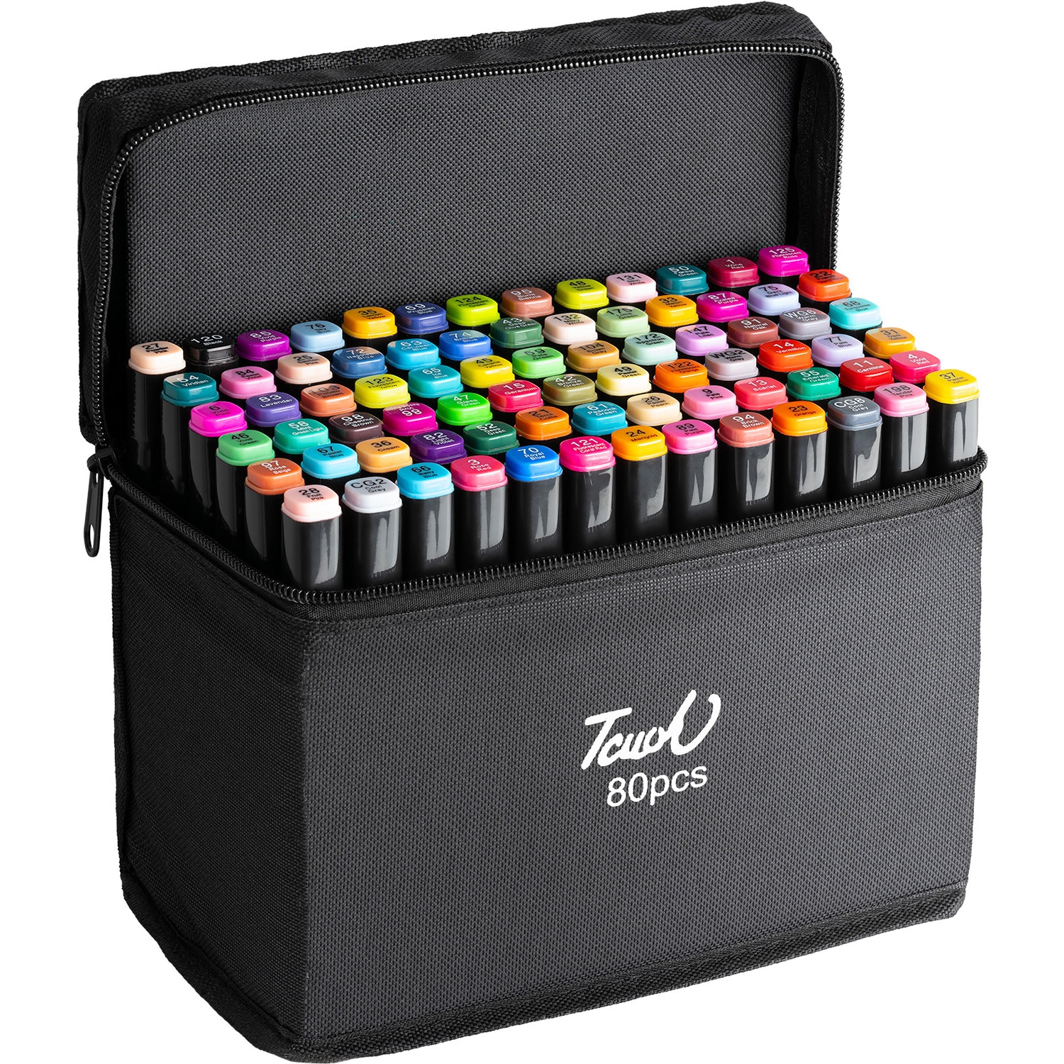 Set 80 de carioci profesionale, cu cerneala pe baza de alcool, cap ...