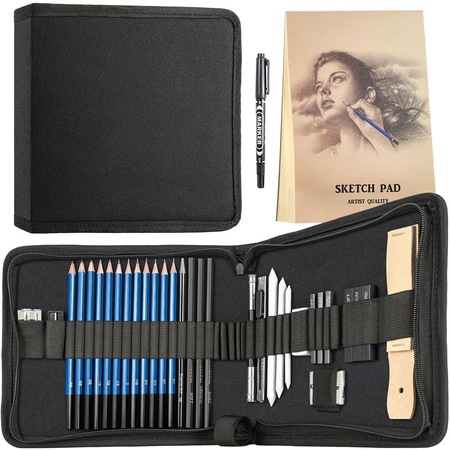 Set profesional de creioane grafit si carbune - pentru schite si desen ...