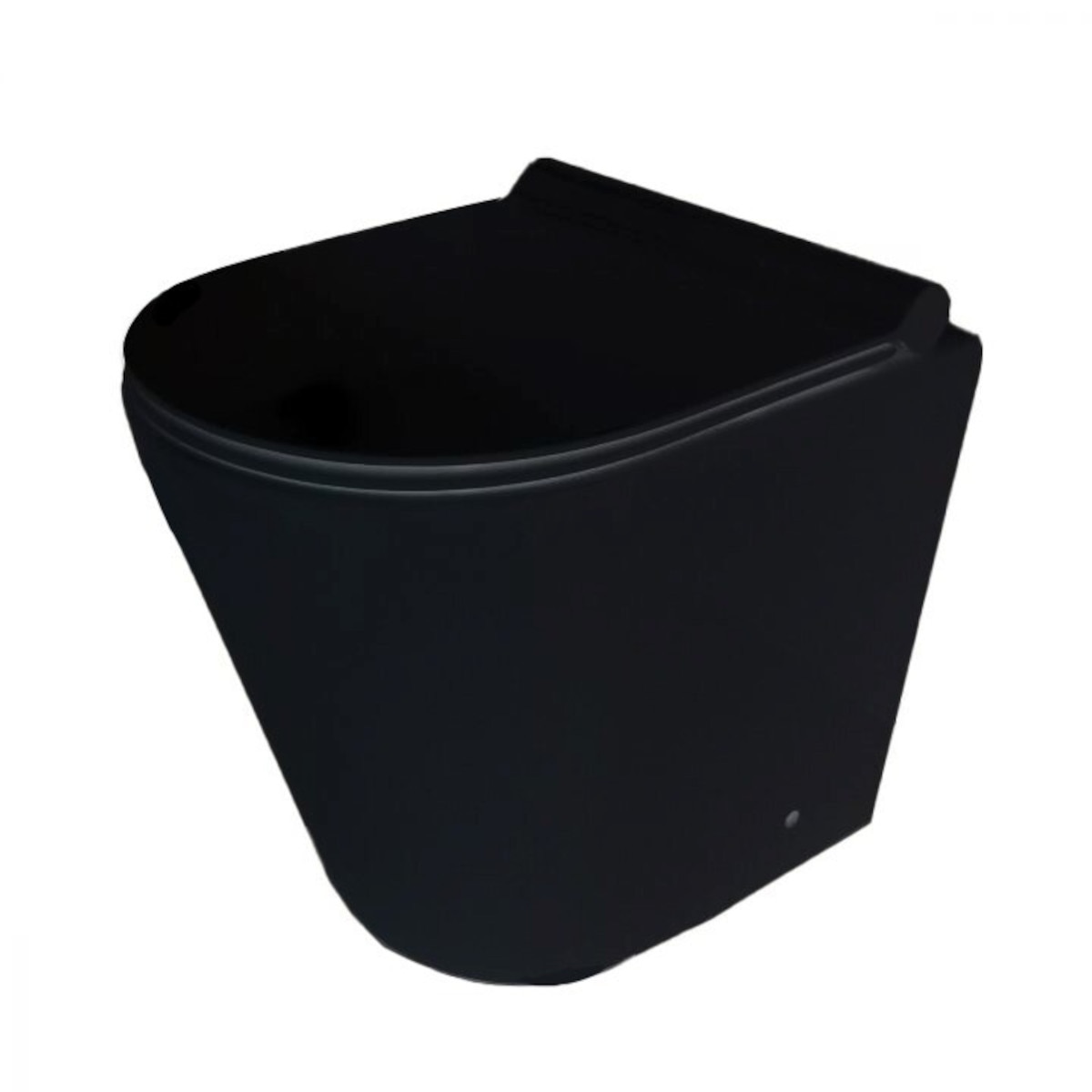 Vas WC EGO Galo, Rimless, Negru Mat, 54x36 cm montaj podea, capac ...