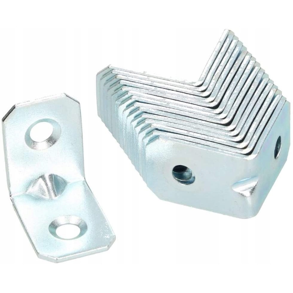 Set 25 coltare metalice mobilier, Kotarbau, 25x25x18 mm, Argintiu - eMAG.ro