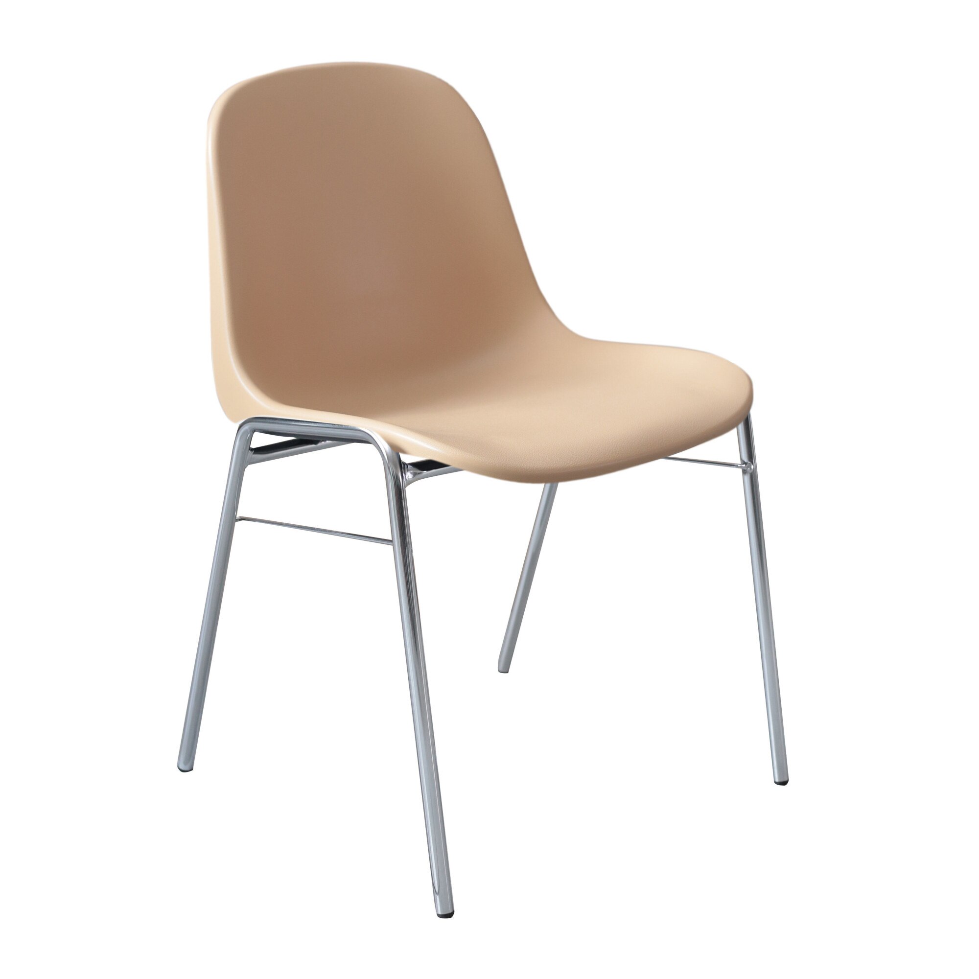 Scaun de vizitator Beta, cadru cromat, polipropilena, bej - eMAG.ro