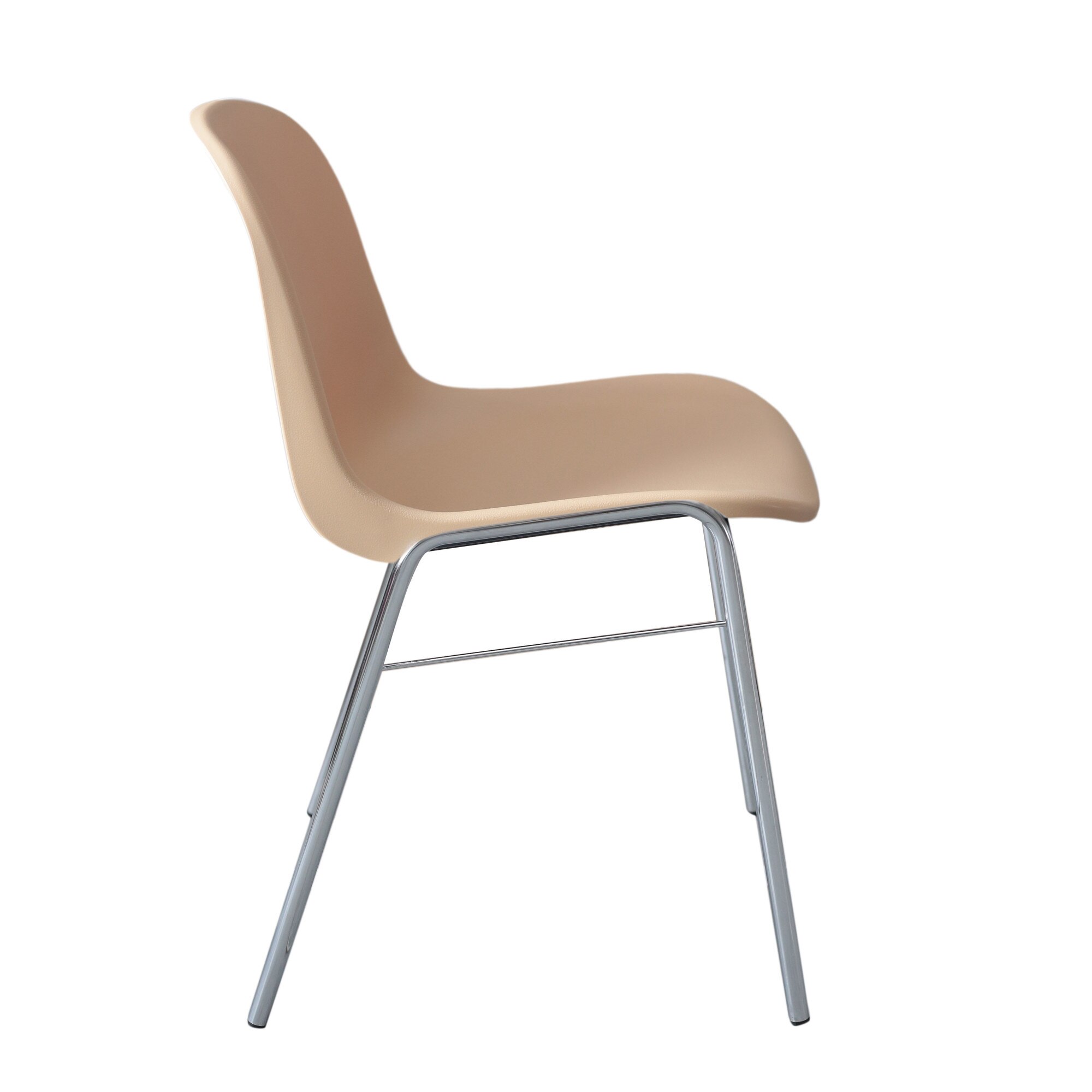 Scaun de vizitator Beta, cadru cromat, polipropilena, bej - eMAG.ro
