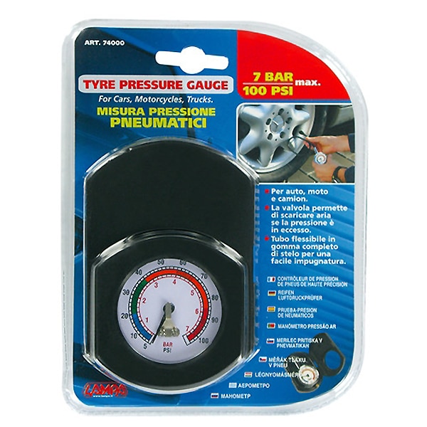 Manometru auto pentru presiune pneuri, Lampa, 7 bar, 100 psi, Plastic ...
